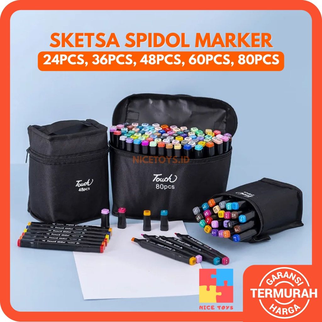 Jual Sketsa Spidol Touch Marker Spidol Warna Warni 1 Set Spidol Dual ...