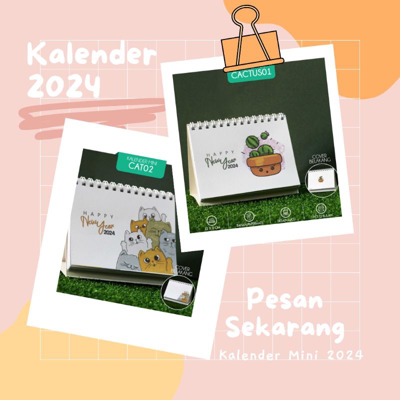 Jual Kalender Meja Mini 2024/ Kalender Duduk/ Kalender Meja | Shopee ...