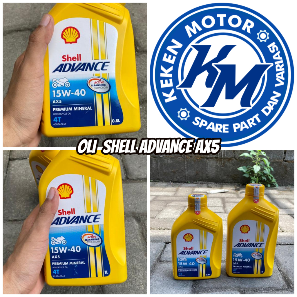 Jual OLI SHELL ADVANCE AX5 ISI 0.8L 1L //OLI MOTOR HIGH TECHNOLOGY ...