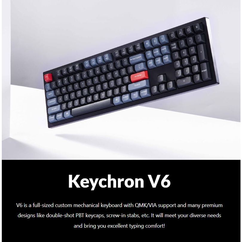 Jual Custom Built Keychron V6 QMK Full Size 100% Custom Mechanical ...