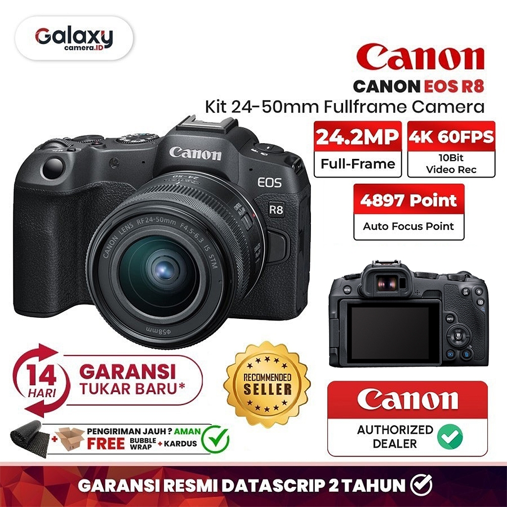 Jual Canon EOS R8 Kit RF 24-50MM Kamera Mirrorless FullFrame Camera ...