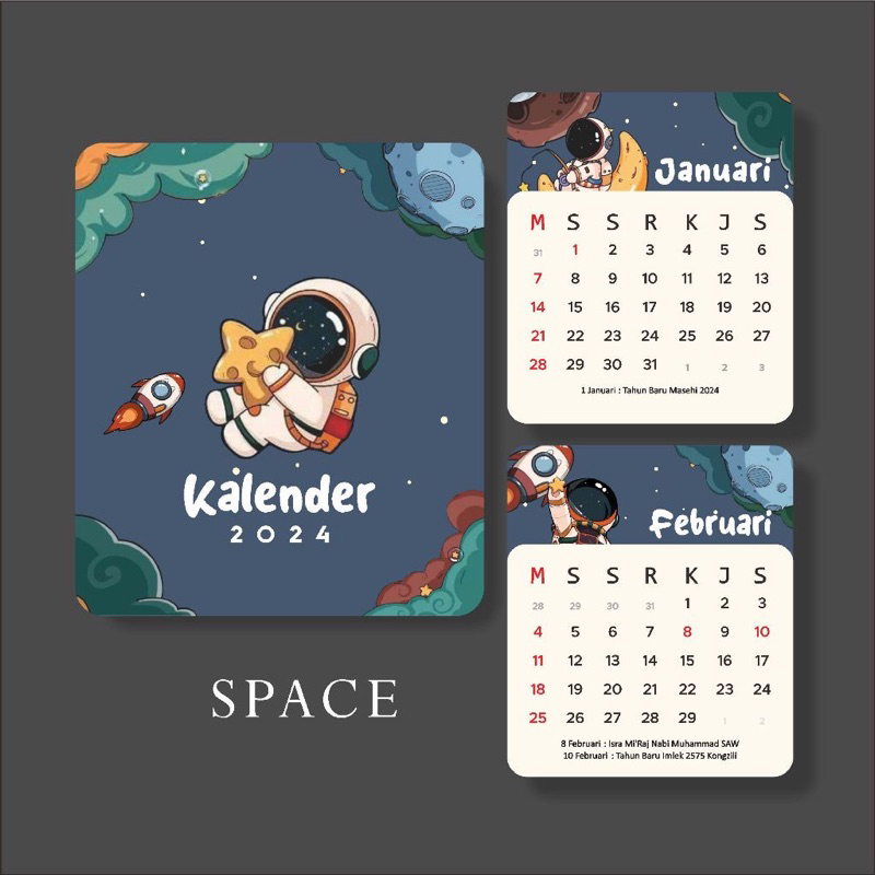 Jual Kalender Mini 2024 / Kalender Meja 2024 / Kalender Duduk ...