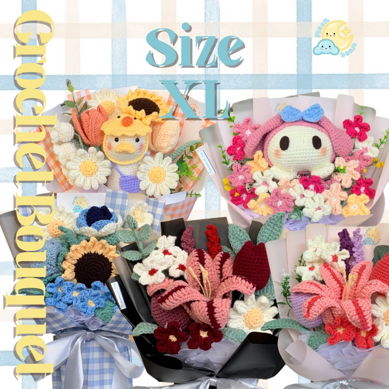 Jual BUKET BUNGA RAJUT XL / Crochet Bouquet XL by Moon Beam | Shopee ...