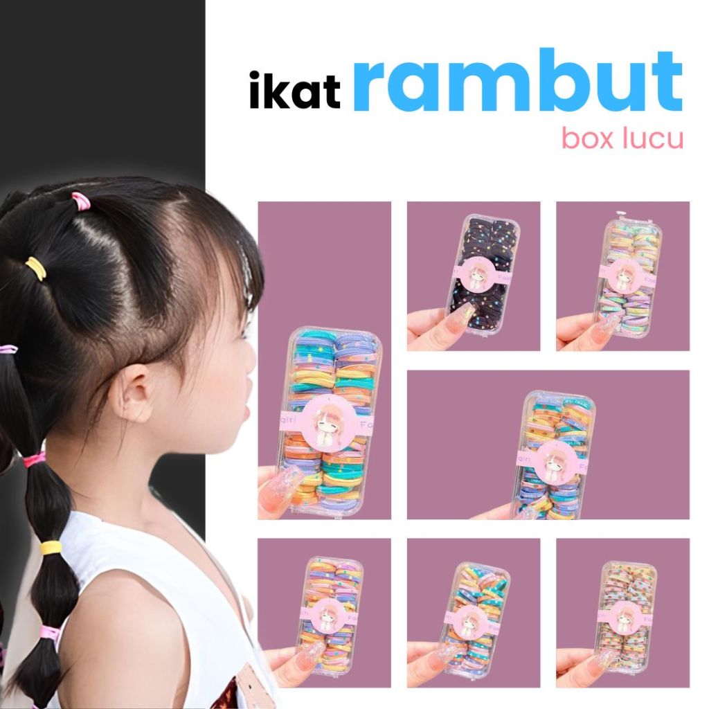 Jual [princesscoco] 1 Box Ikat Rambut Karakter Anak Perempuan Elastis ...