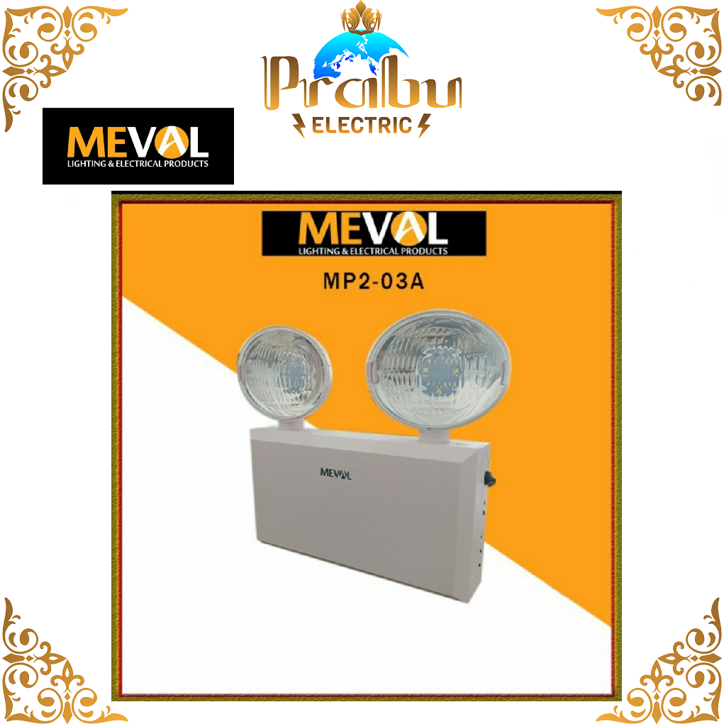 Jual Lampu emergency LED meval Compact twin head led MP2 - 03A- putih ...
