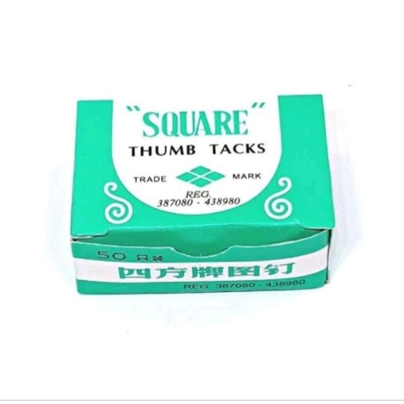 Jual PAKU PAYUNG SQUARE/THUMB TACKS 1 PACK (isi 50 pcs) | Shopee Indonesia