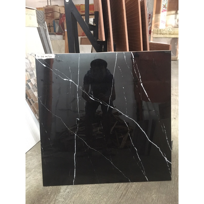Jual granit hitam motif 60x60 glossy kilap super black motif putih ...