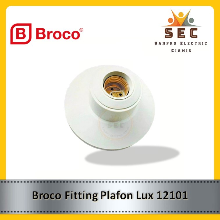 Jual BROCO FITTING PLAFON BULAT PUTIH WHITE LUX BROCO 12101 RUMAH LAMPU ...