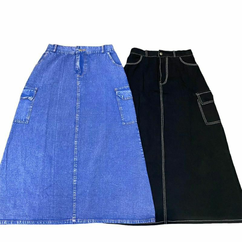 Jual Rok Cargo Jeans | Rok Wanita Cargo Premium | Shopee Indonesia