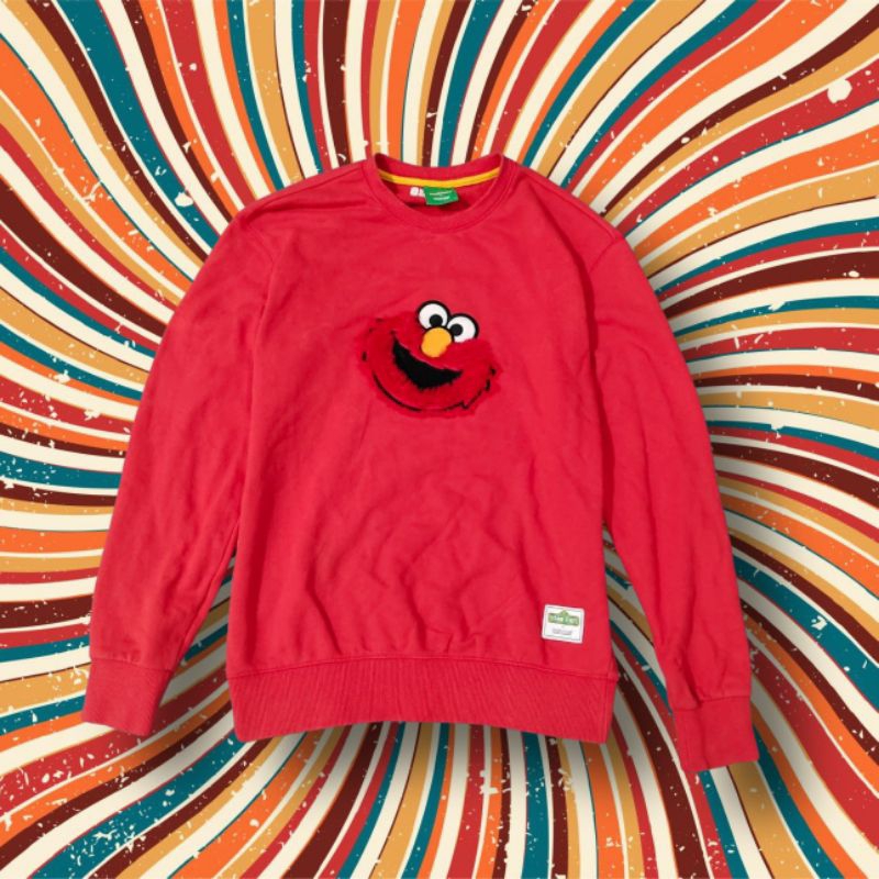 Jual Crewneck Pancoat Collab x Sesame Street (Elmo) | Shopee Indonesia