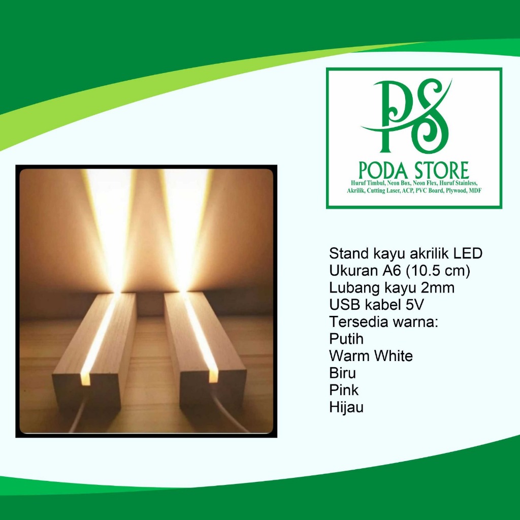 Jual Stand kayu akrilik LED | Shopee Indonesia