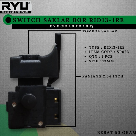 Jual Switch Saklar Bor Bolak Balik RID13-1RE Ryu dan Saklar Bor Bolak ...