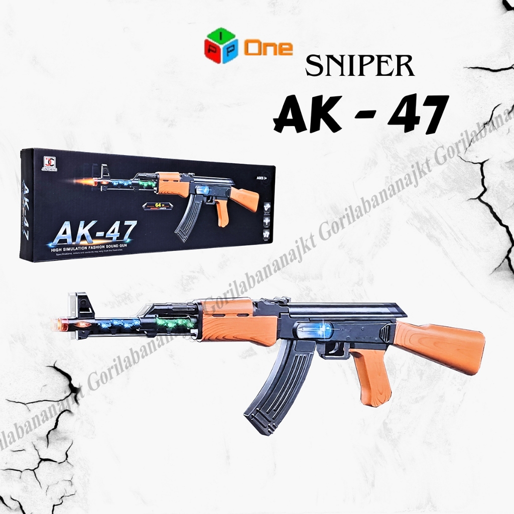 Jual Mainan Anak tembak tembakan AK47 ada lampu dan suara | Shopee Indonesia