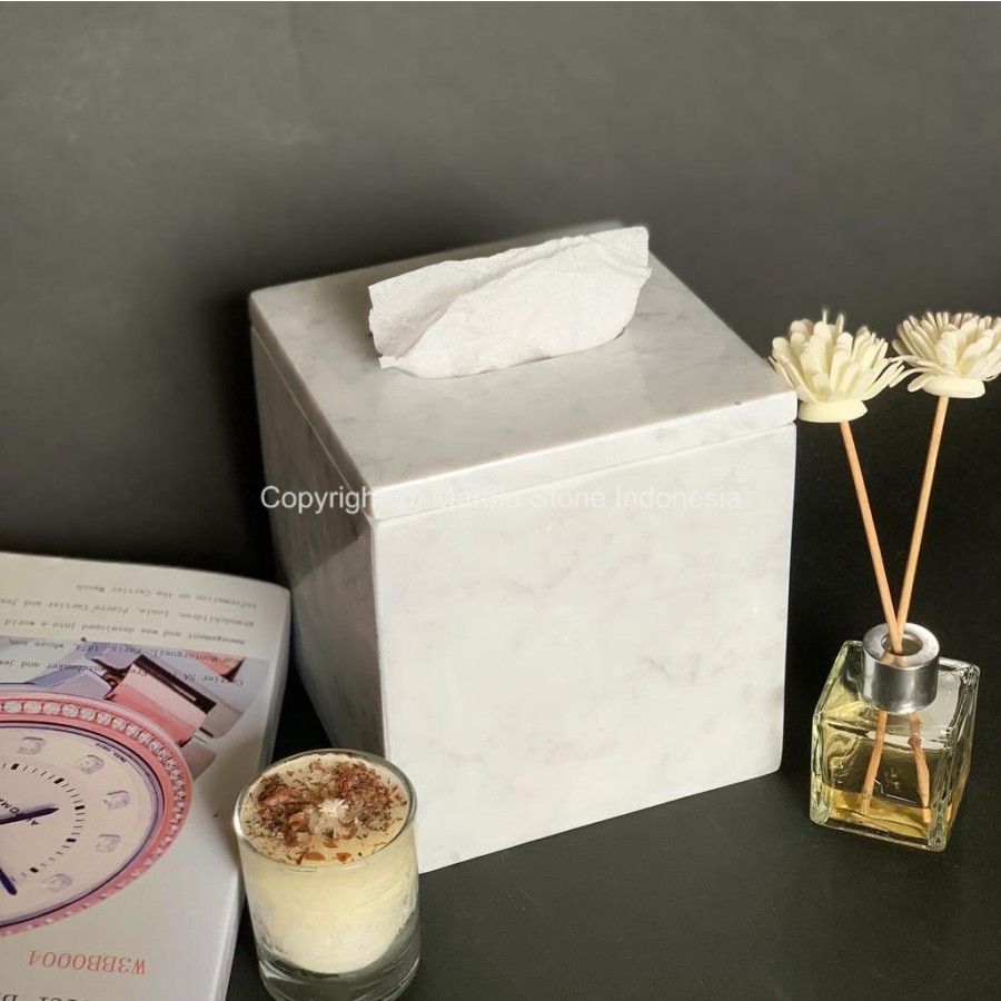 Jual TEMPAT TISSUE BOX MARMER CARARA ITALI/ TEMPAT TISU KOTAK CARARA ...