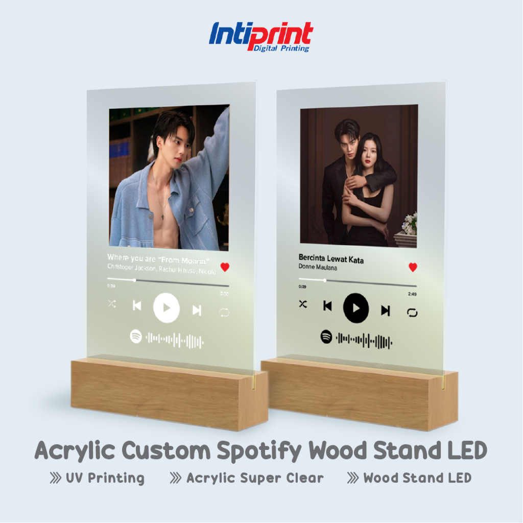 Jual Custom Acrylic Spotify Art + Stand Kayu LED Premium / Akrilik ...
