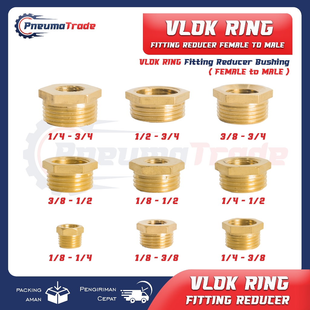 Jual Vlok Ring / Vlock Sock / Reducer Bushing / Nepel Kuningan Semua ...