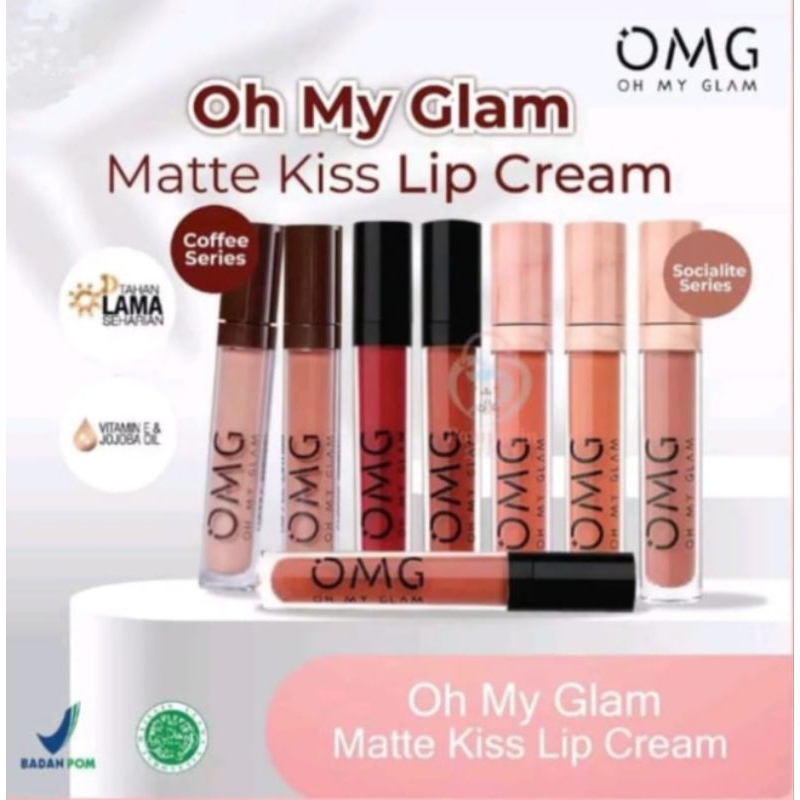 Jual OMG Oh My GLAM Matte Kiss Lip Cream 3,5 Gr | Shopee Indonesia