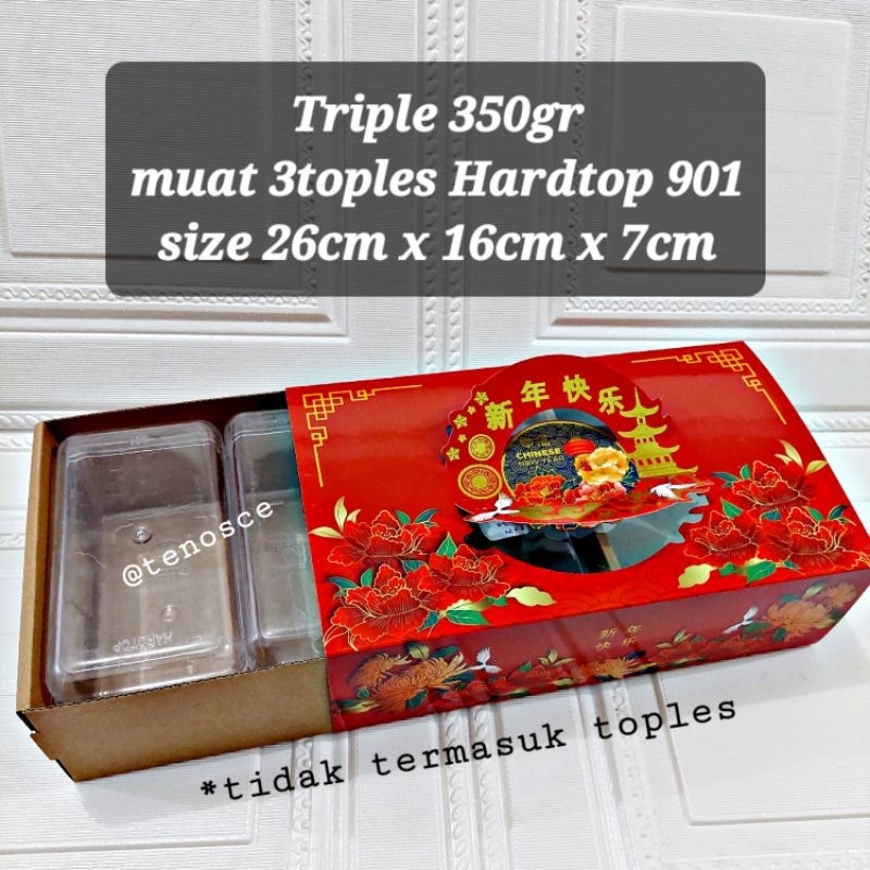 Jual Kotak Dus Box Jinjing Tenteng Sliding Hampers Imlek 3 Toples 350gr ...