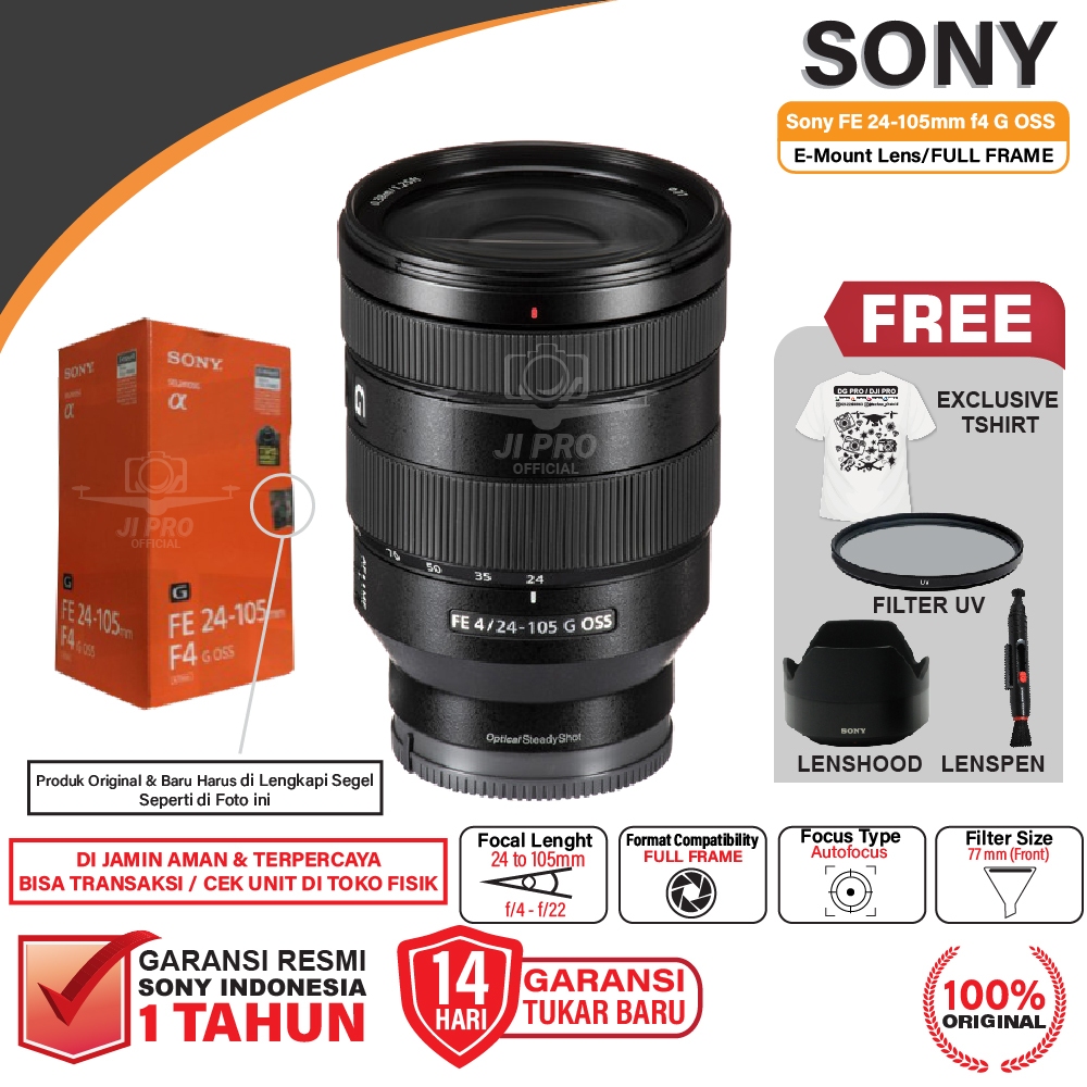 Jual Sony FE 24-105mm f4 G OSS Lensa Sony FE 24-105 mm f/4 G OSS Resmi | Shopee Indonesia