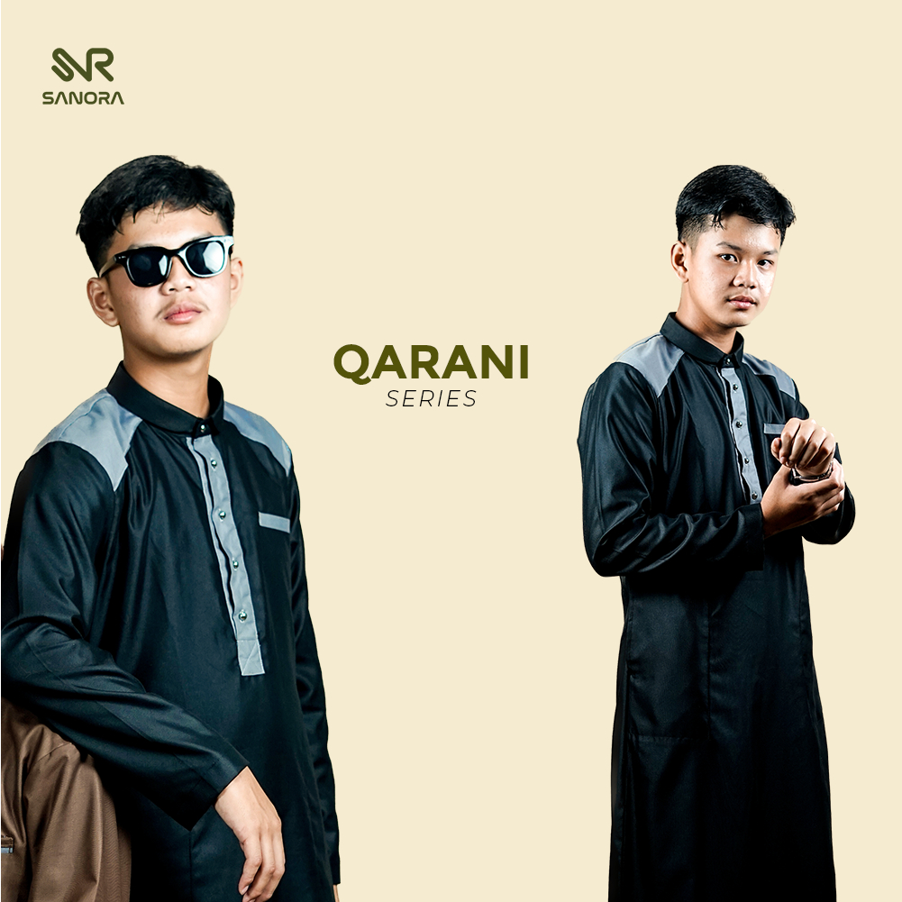 Jual SANORA [Qarani Series] BLACK - Gamis Jubah Slimfit Muslim Pria ...