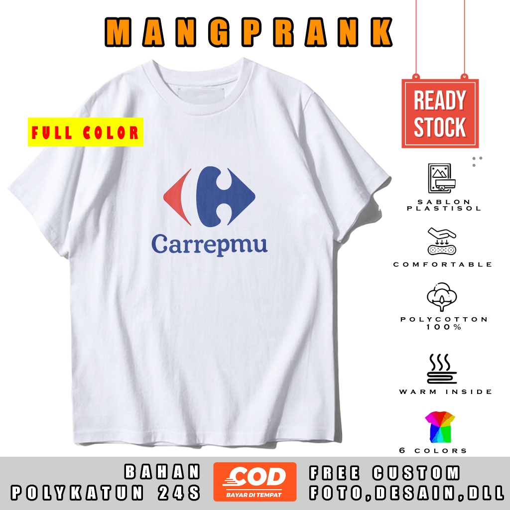 Jual KAOS SABLON MURAH BAJU CARREPMU PLESETAN CARREFOUR DTF BISA CUSTOM ...