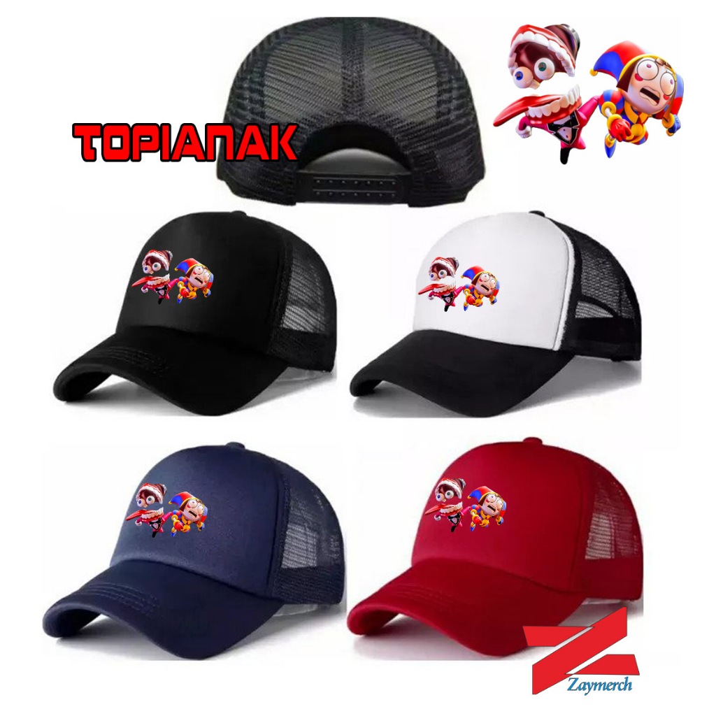 Jual topi anak digital circus karakter 2 topi tracker anak topi jaring ...