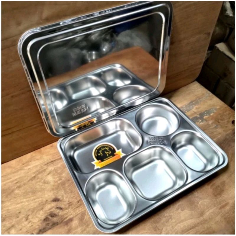 Jual SUS 304 Food Tray / Plato / Mess Tray / Tempat Makan Catering ...
