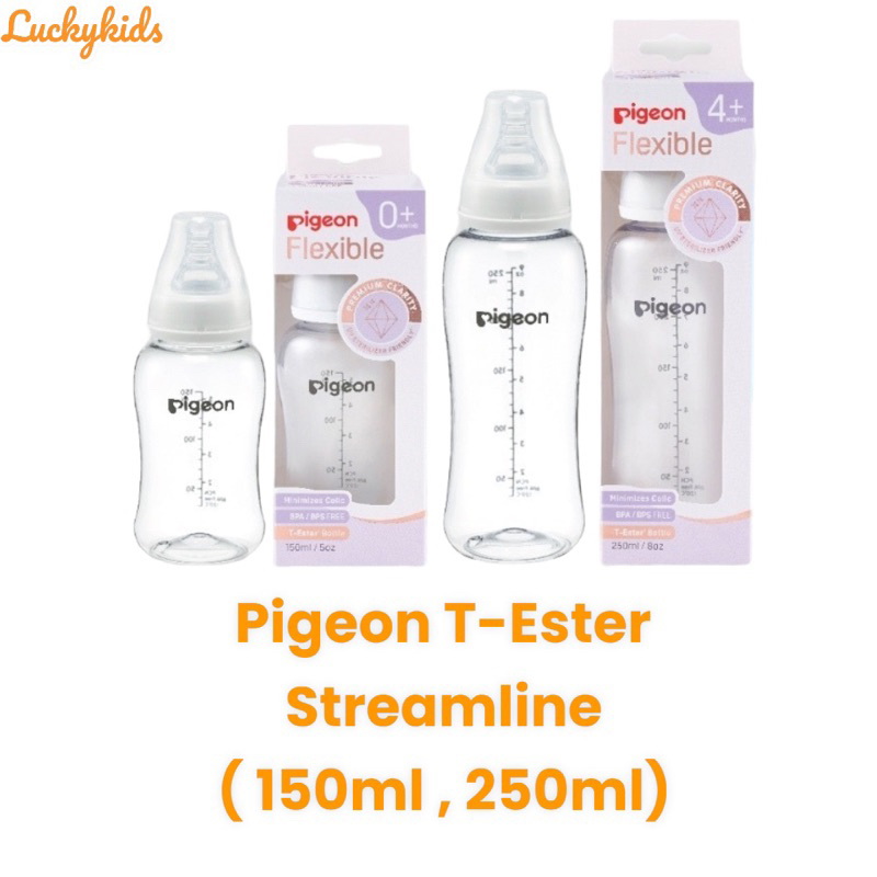 Jual Pigeon Botol T-Ester Streamline with S-type Nipple | Botol Susu Bayi 150ml 250ml | Shopee ...