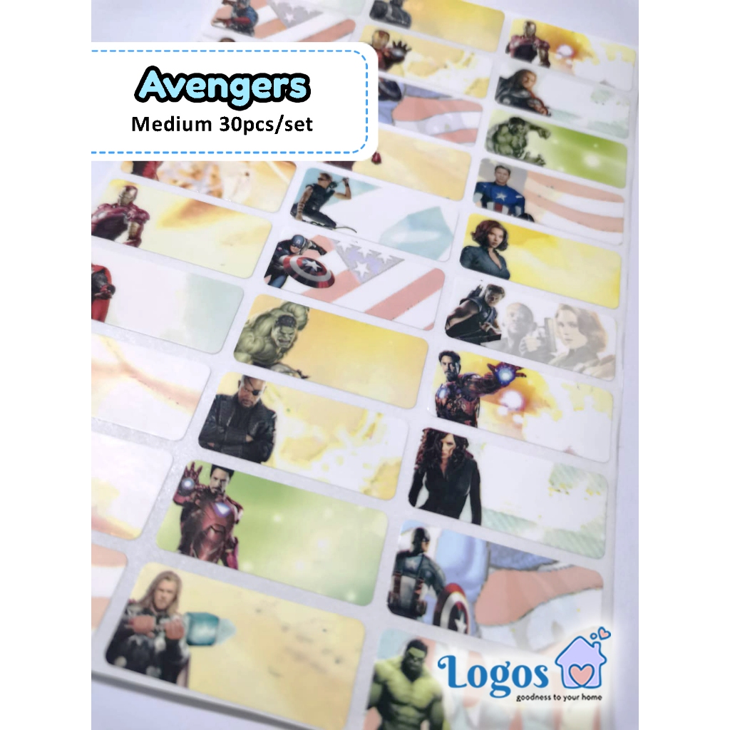 Jual Avengers Sticker MEDIUM Name Label. Stiker karakter Ironman, Hulk ...
