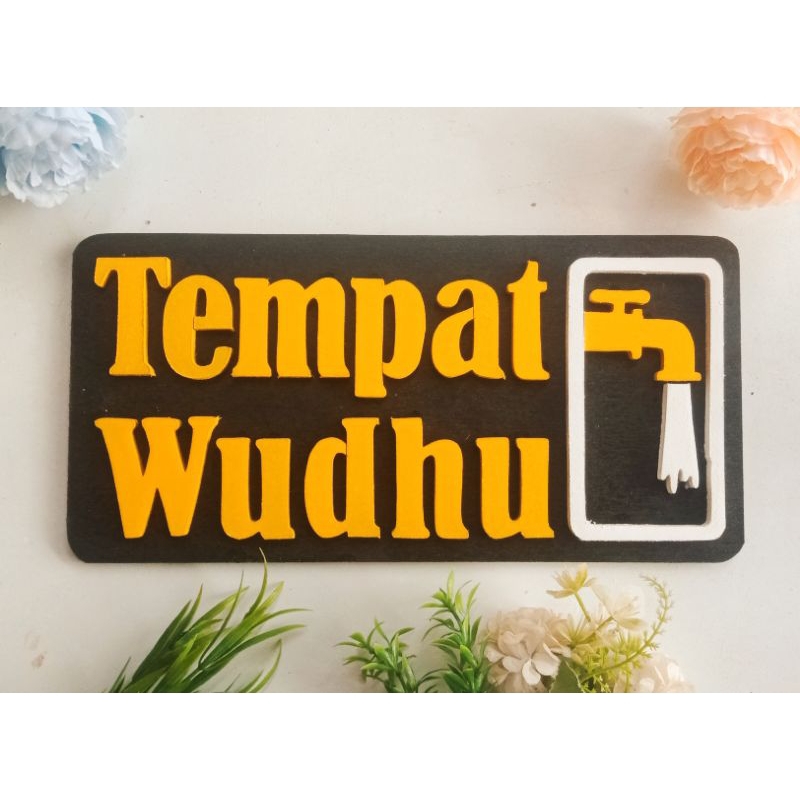 Jual Papan nama TEMPAT WUDHU/tulisan timbul hiasan dinding | Shopee ...
