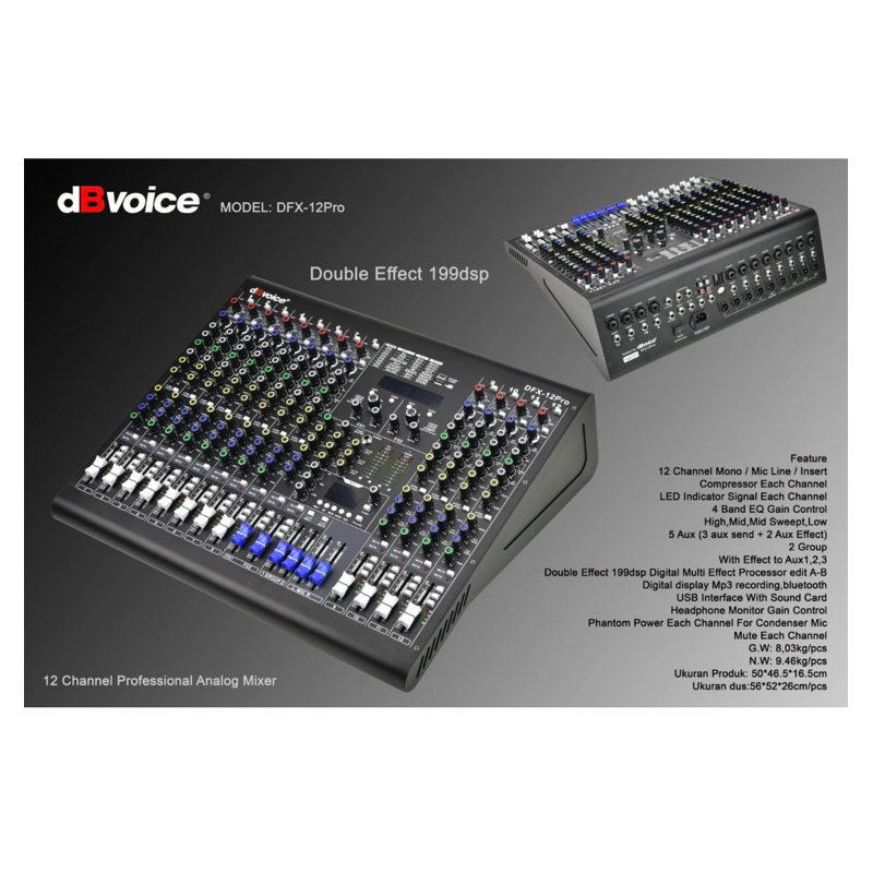 Jual Mixer dB Voice DFX 12 Pro Original 12 Channel dbvoice DFX 12PRO ...