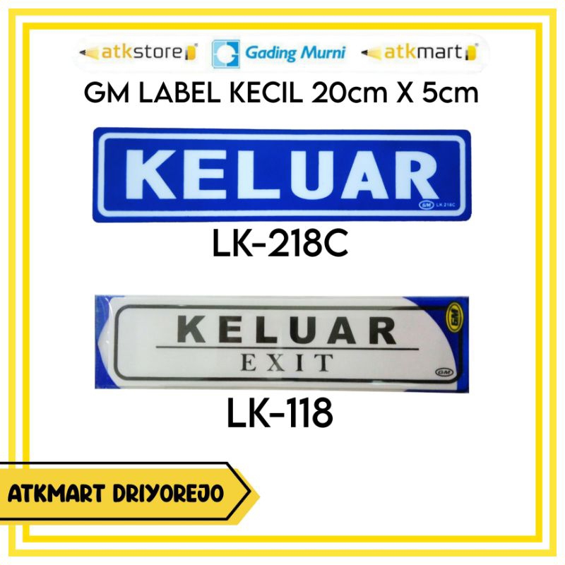 Jual GM LABEL KECIL KELUAR EXIT - PAPAN PENANDA - PAPAN AKRILIK PENANDA ...