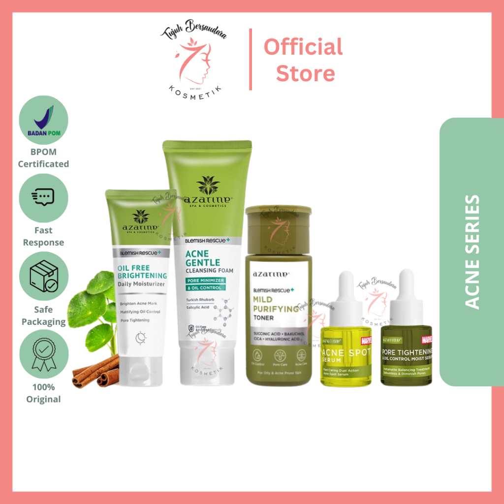 Jual Azarine Paket Anti Acne Series | Acne Gentle Cleansing Foam | Oil ...