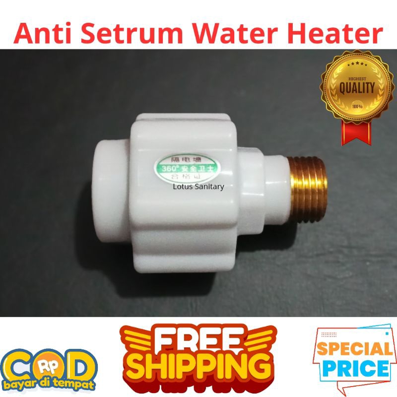 Jual fitting pengaman anti setrum water heater / pemutus kebocoran arus ...
