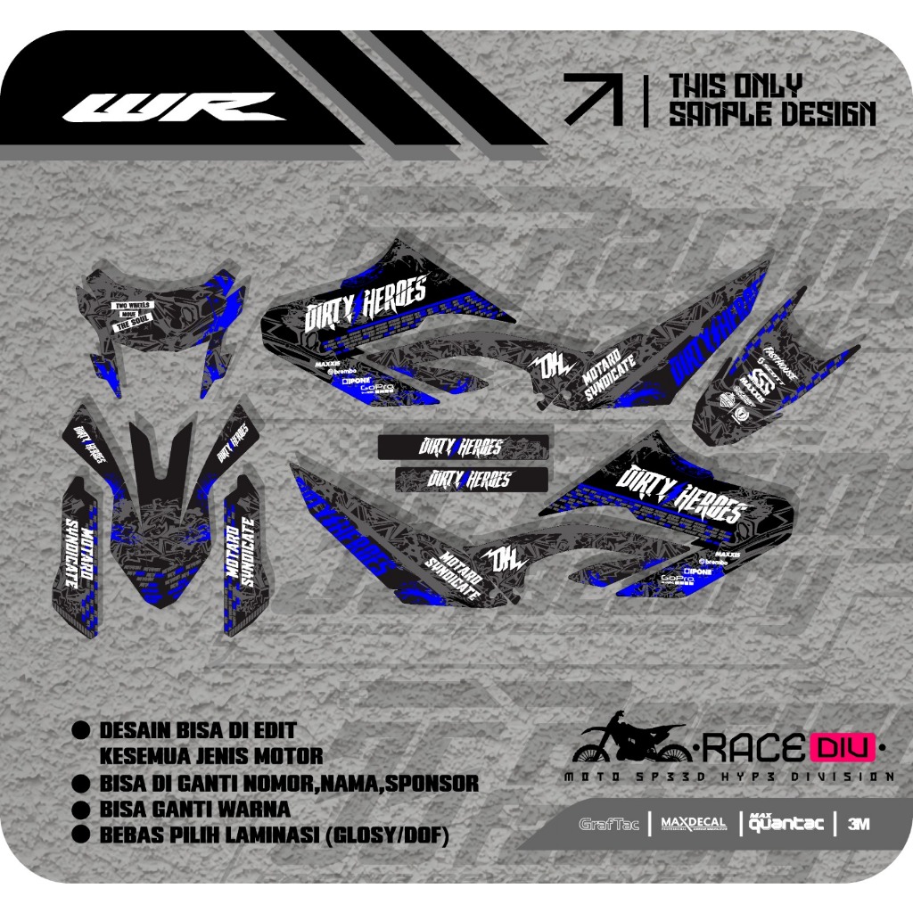 Jual decal stiker yamaha wr155 bisa custom bebas desain full body ...