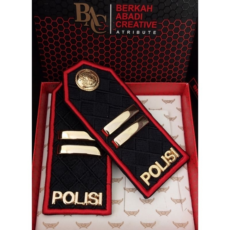 Jual Pangkat Pdu Polisi IPTU Kain Bordir Lis Merah Exclusive | Shopee ...
