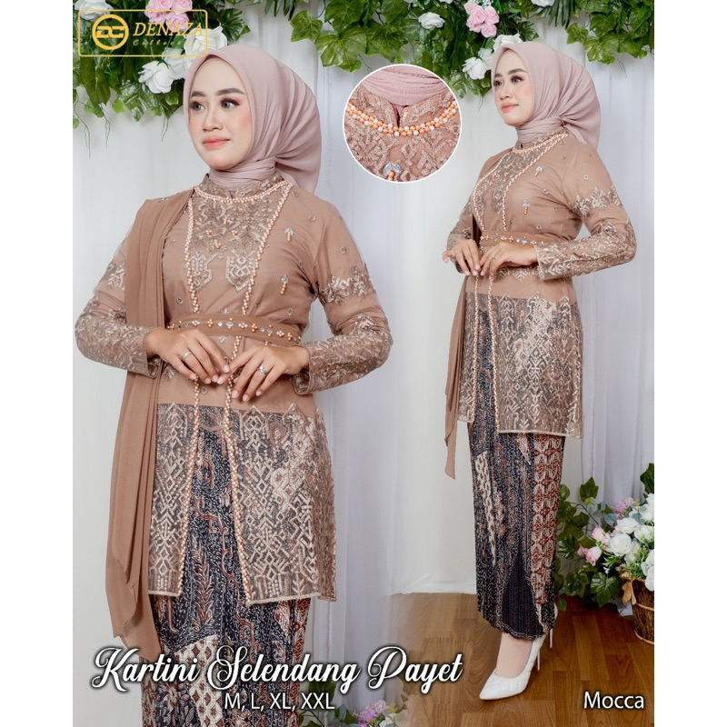 Jual Kebaya.idn - Set Kebaya Modern Tunik Selendang Khadijah - Atasan Kebaya Brokat - Kebaya ...