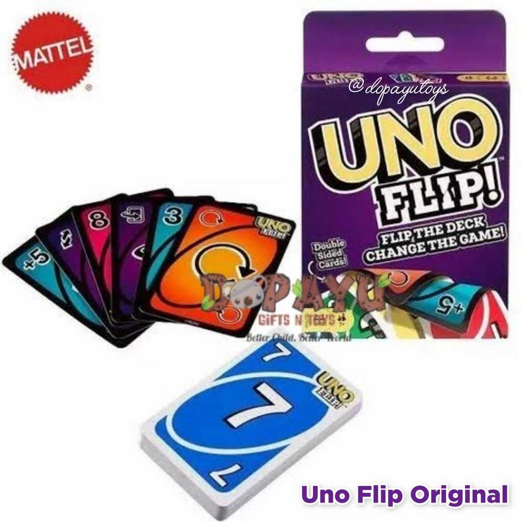 Jual Kartu UNO FLIP ORIGINAL Uno Card Board Family Game Mainan Seru ...