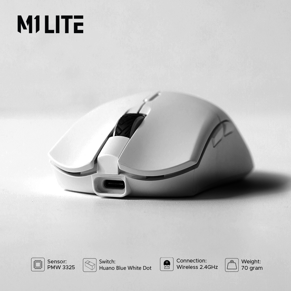 Jual Noir M1 Lite Wireless Lightweight Gaming Mouse PMW 3325 | Shopee ...