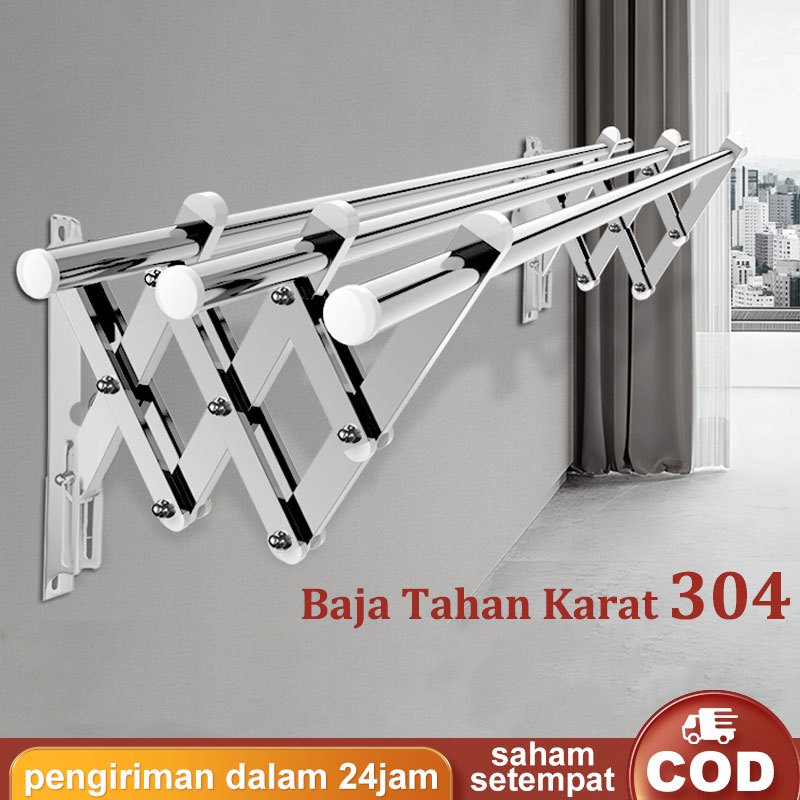 Jual stainless steel Jemuran dinding lipat/Jemuran baju pakaian dinding ...