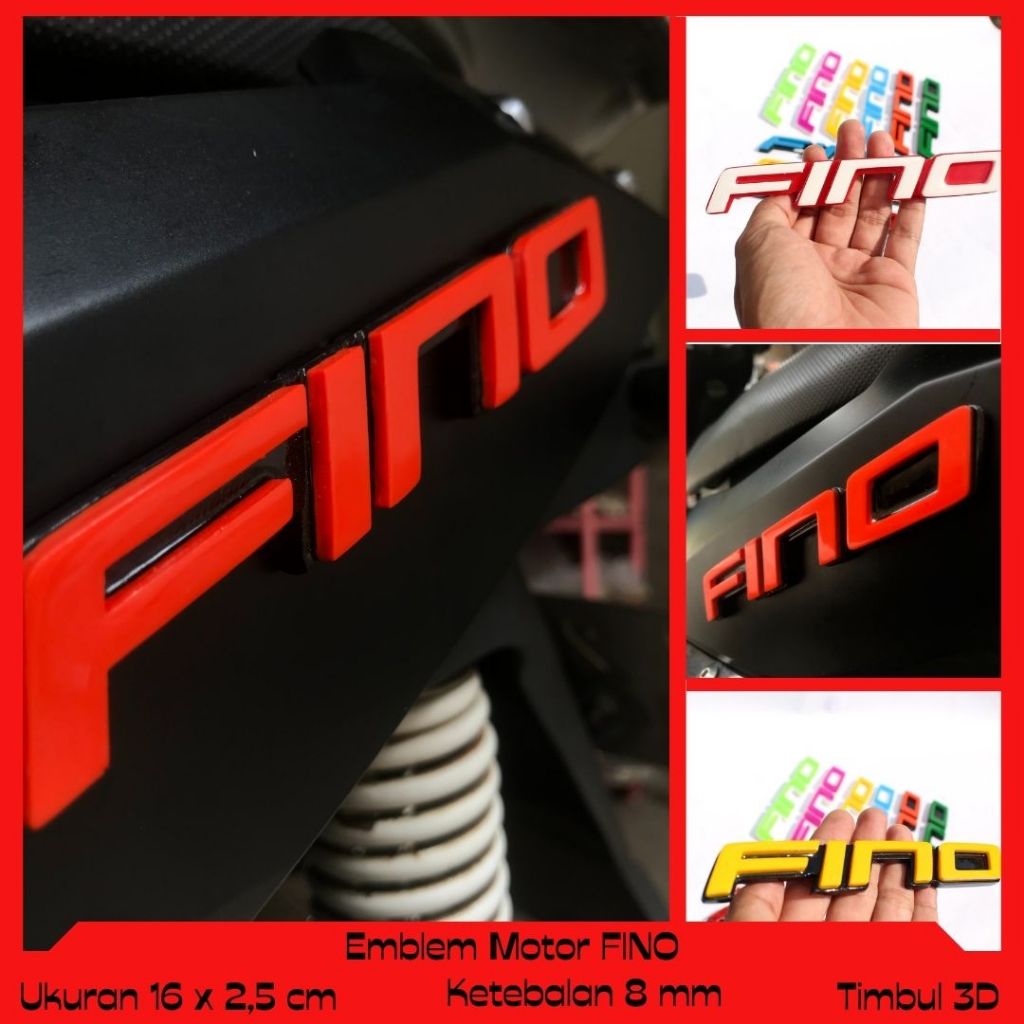Jual EMBLEM VARIASI MOTOR FINO DENGAN TULISAN TIMBUL 3 DIMENSI / EMBLEM ...