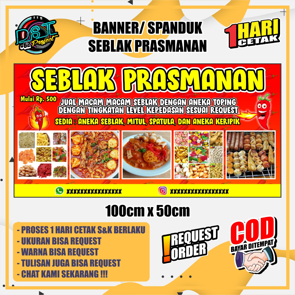 Jual BANNER / SPANDUK SEBLAK PRASMANAN TEMA B 100CM X 50CM | Shopee ...