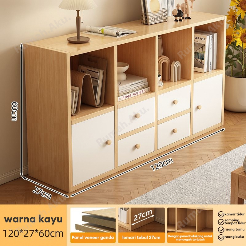 Jual Lemari Buku Kayu Dengan Pintu Lemari buku Minimalis Buku Rak ...