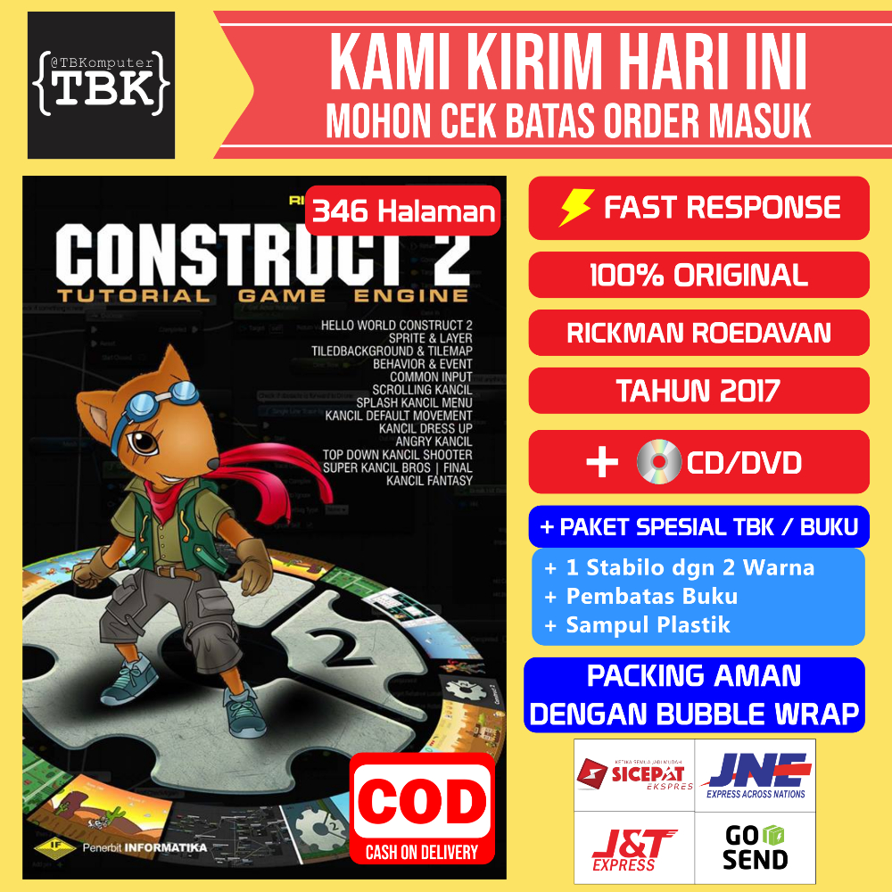 Jual BUKU CONSTRUCT 2 TUTORIAL GAME ENGINE RICKMAN ROEDAVAN | Shopee Indonesia