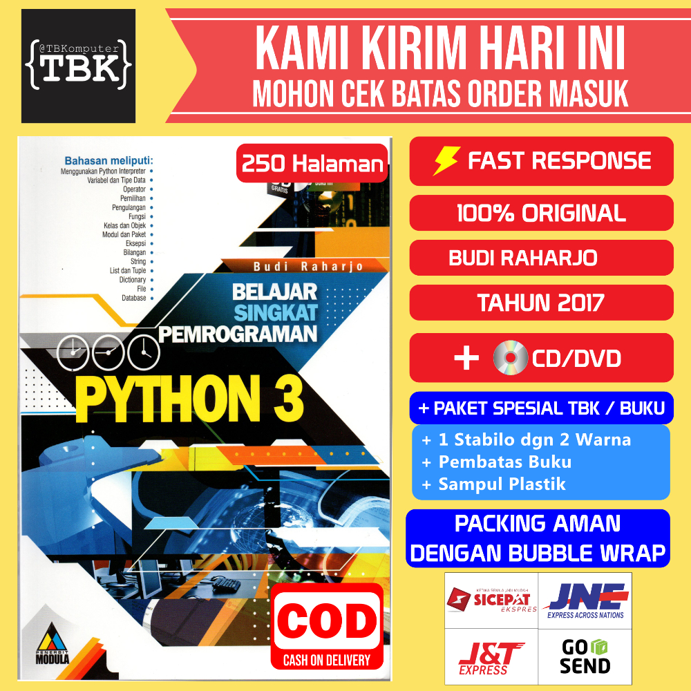Jual BUKU BELAJAR SINGKAT PEMROGRAMAN PYTHON 3 BUDI RAHARJO | Shopee ...