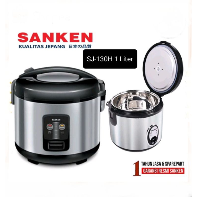 Jual Sanken Magic Com Rice Cooker 1 Liter Stainless Sanken SJ-130 H ...
