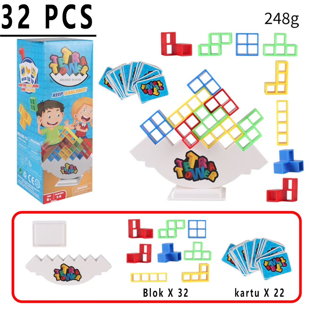 Jual Mainan Tetra Tower Block Geetoy Menara Tetris Warna-warni ...