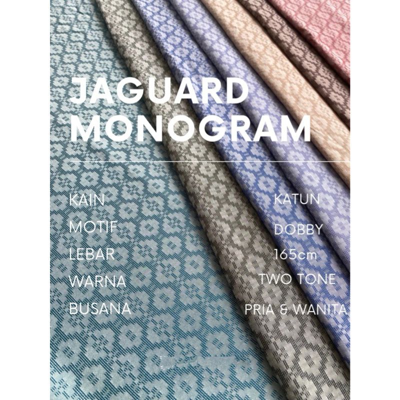 Jual New!! kain jaguard monogram/jaguard doby/dobi monogram/Dobby etnik ...