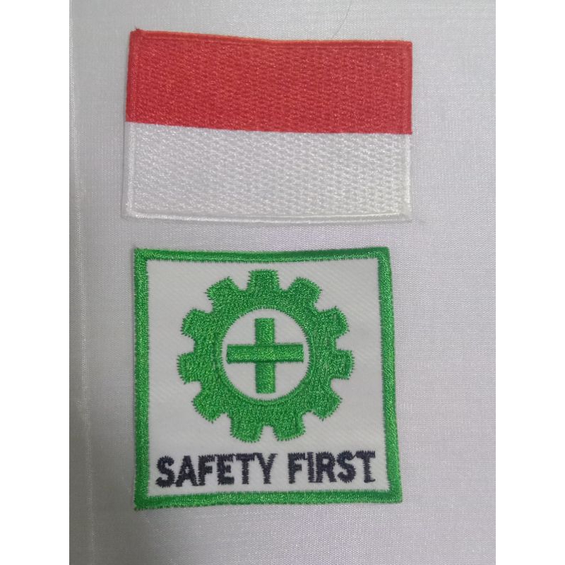 Jual bordir K3 safety first+bendera bei 10 gratis 1 | Shopee Indonesia