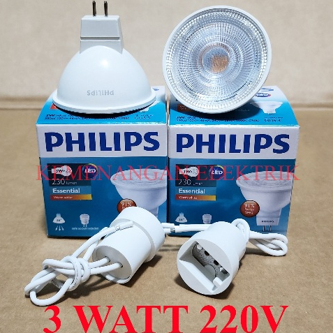 Jual PHILIPS ESSENTIAL LED MR16 3W 36D 220V / HALOGEN MANGKOK 3 WATT 3WATT 3000K 6500K KUNING ...